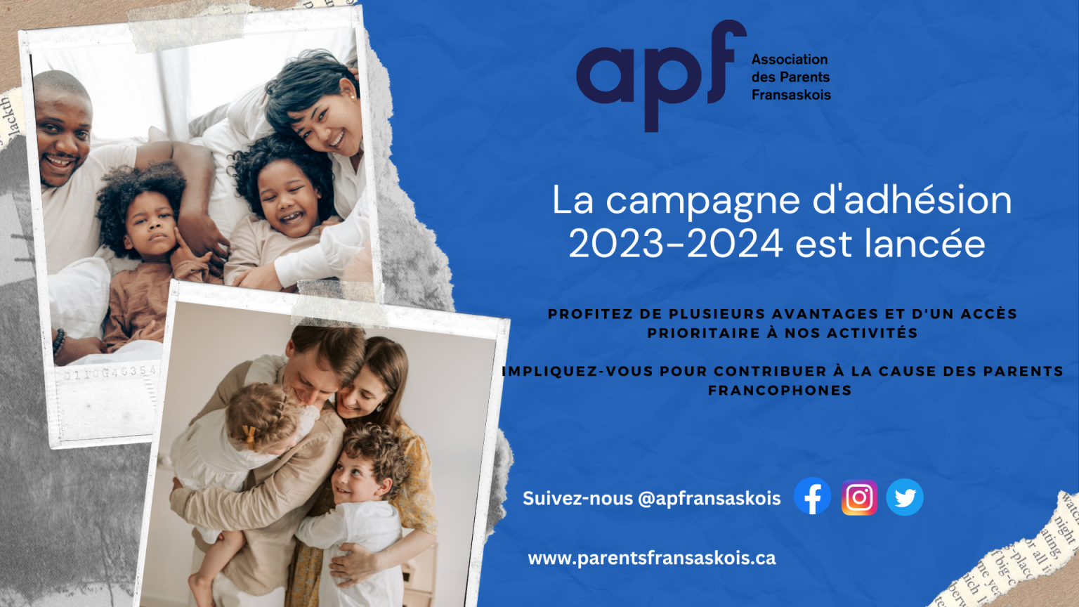 Avis public : lancement de la campagne d’adhésion à l’APF (2023-2024) - APF